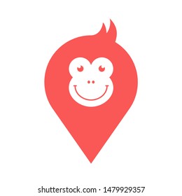 Simple Cute Monkey Location Icon Stock Vector (Royalty Free) 1479929357 ...