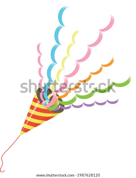 Simple Cute Party Popper Stock Vector (Royalty Free) 1987628120 ...