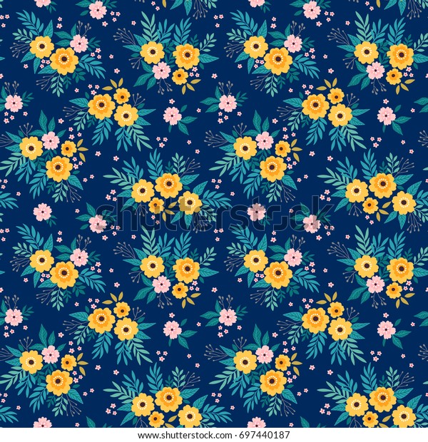 Simple Cute Pattern Small Yellow Flowers Stock Vector (Royalty Free ...