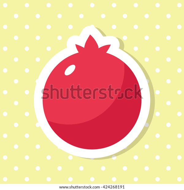 Simple Cute Pomegranate Fruit Icon Collection Stock Vector (Royalty ...