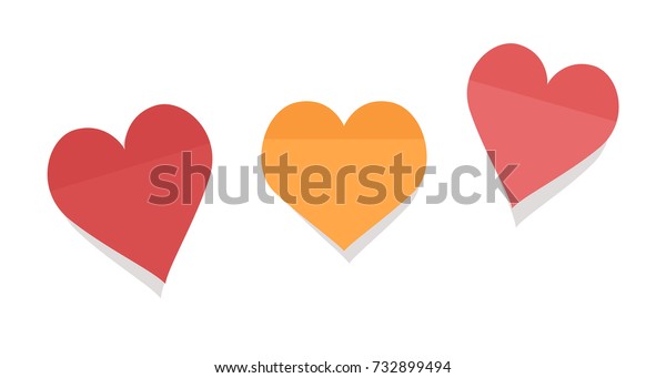 Simple Cute Vector Sticky Hearth Notes: เวกเตอร์สต็อก (ปลอดค่าลิขสิทธิ์ ...