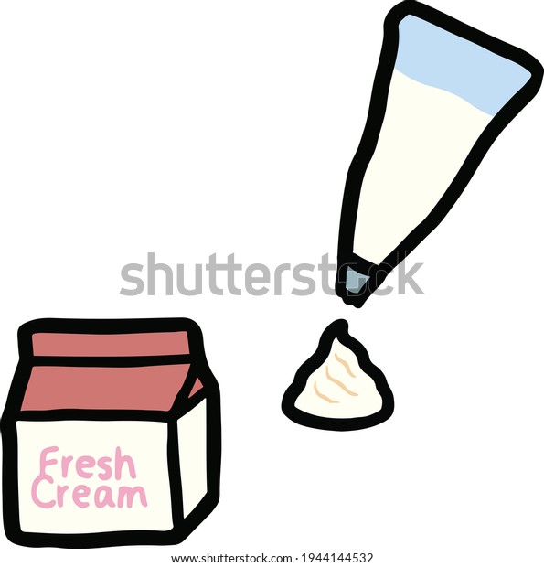 Simple Cute Whipped Cream Clip Art Stock Vector (Royalty Free ...