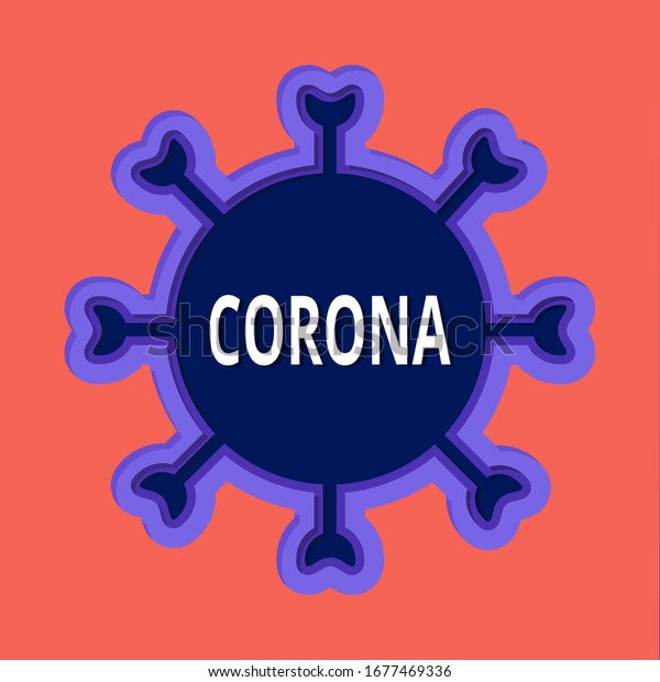 Simple Cutout Vector Illustration Purple Corona Stock Vector (Royalty ...