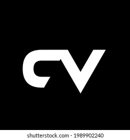 Simple Cv Logo White Black Background Stock Vector (Royalty Free ...