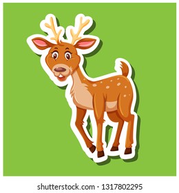 Simple Dear Sticker Illustration Stock Vector (Royalty Free) 1317802295 ...