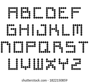 Cross Stitch Uppercase English Alphabet Numbers Stock Vector (Royalty ...