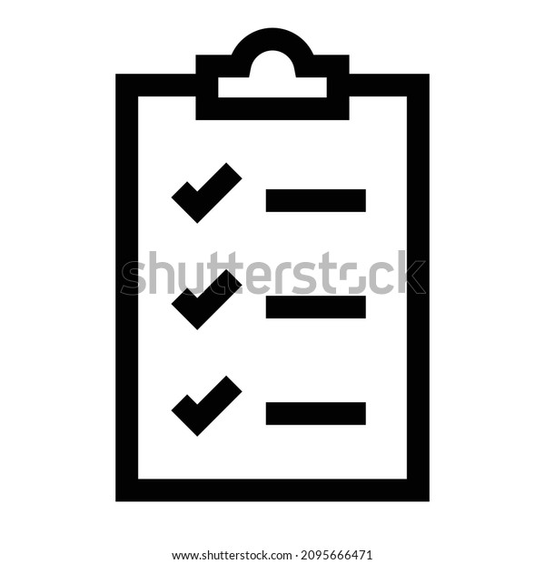 Simple Design Checklist Icon Black Line Stock Vector (Royalty Free ...