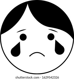 Simple Design Crying Men Icon Stock Vector (Royalty Free) 1629542326 ...