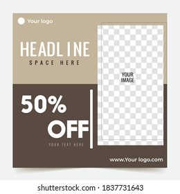 Simple Design Sales Banner Background Template Stock Vector (Royalty ...
