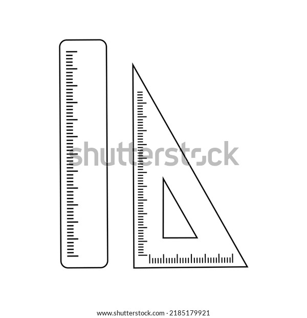 Simple Design Stationery Shop Ruler Triangle Stock Vector (Royalty Free ...