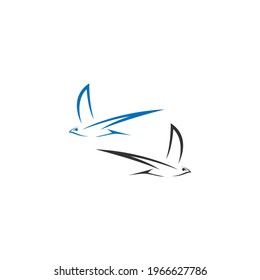 Simple Design Swift Bird Logo Icon Stock Vector (Royalty Free ...