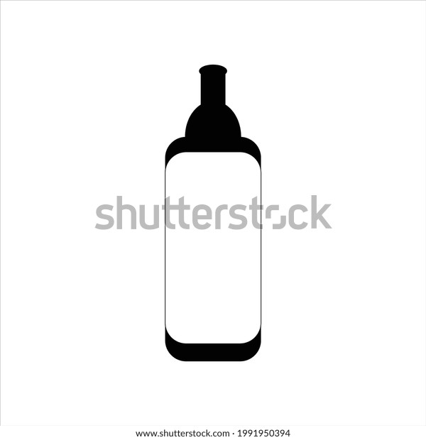 Simple Design White Bottle Black Combined Stock Vector (Royalty Free ...