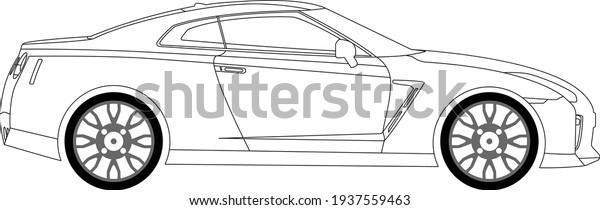 Simple Detail Vector Car Outline Stock Vector (Royalty Free) 1937559463 ...