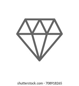 Simple Diamond Line Icon Symbol Sign Stock Vector (Royalty Free ...