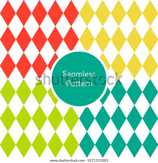 Simple Diamonds Seamless Pattern Four Colors Stock Vector (Royalty Free ...
