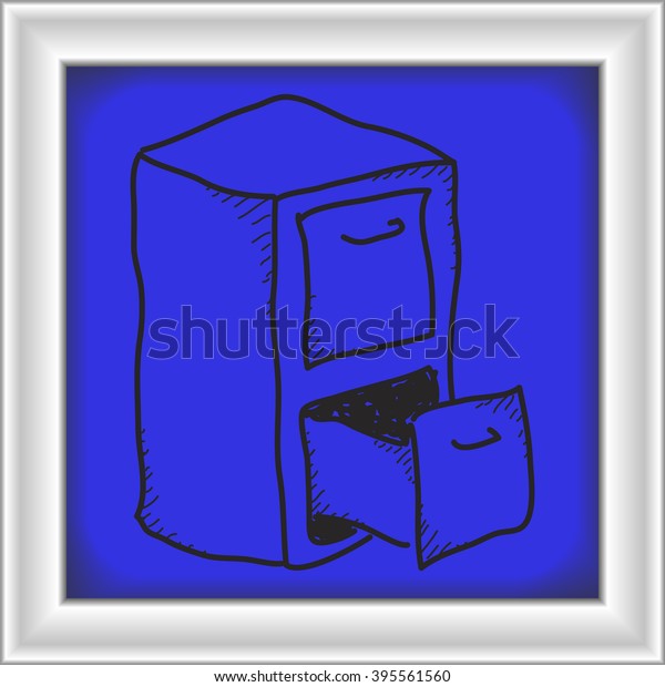 Simple Doodle Hand Drawn Filing Cabinet Stock Vector (Royalty Free ...