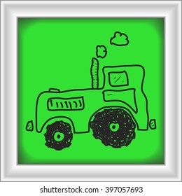 Simple Doodle Hand Drawn Tractor Stock Vector (Royalty Free) 397057693 ...