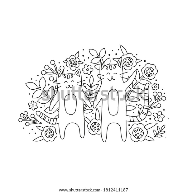 Simple Doodle Outline Illustration Coloring Book Stock Vector (Royalty ...