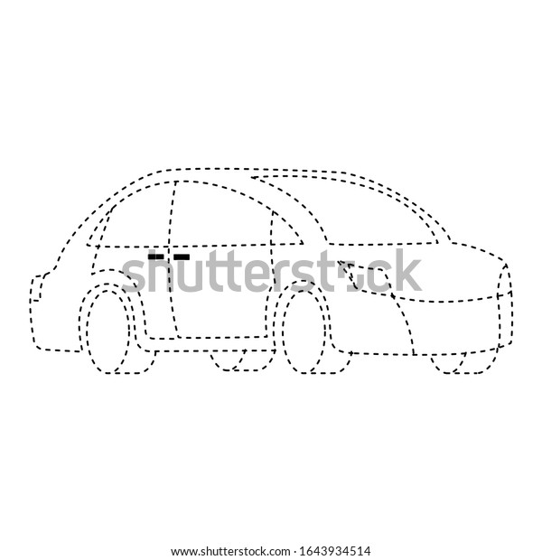 Simple Dotted Line Car Childrens Coloring Stock Vector (Royalty Free ...