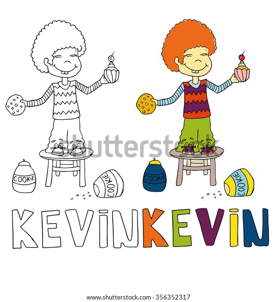Simple Drawing Cartoon Color Image Children: vector de stock (libre de ...