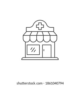 Simple Drugstore Vector Illustration Line Style Stock Vector (Royalty ...