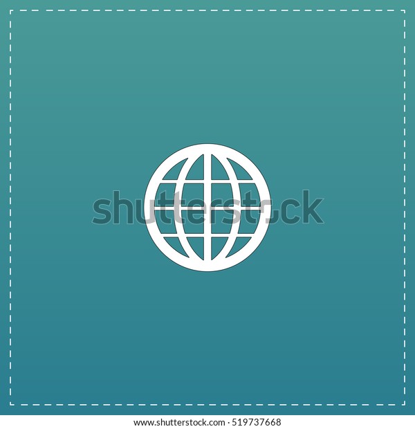 Simple Earth Globe Emblem White Flat Stock Vector (Royalty Free) 519737668