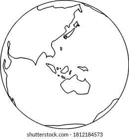 Simple Earth Illustration Drawn Lines Stock Vector (Royalty Free ...