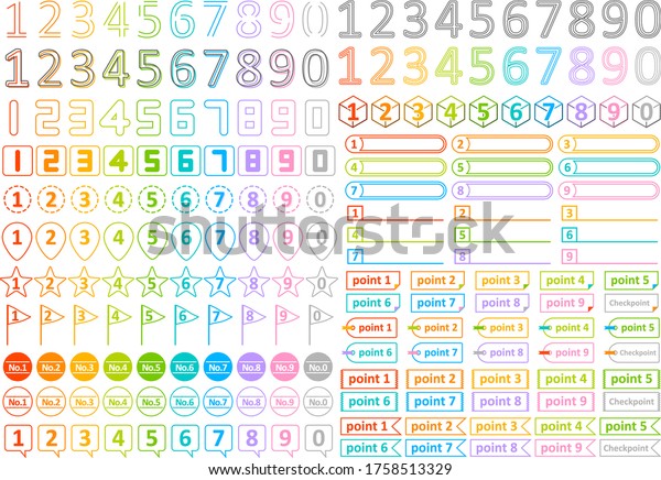 Simple Easytoread Line Drawing Number Icons Stock Vector (Royalty Free ...