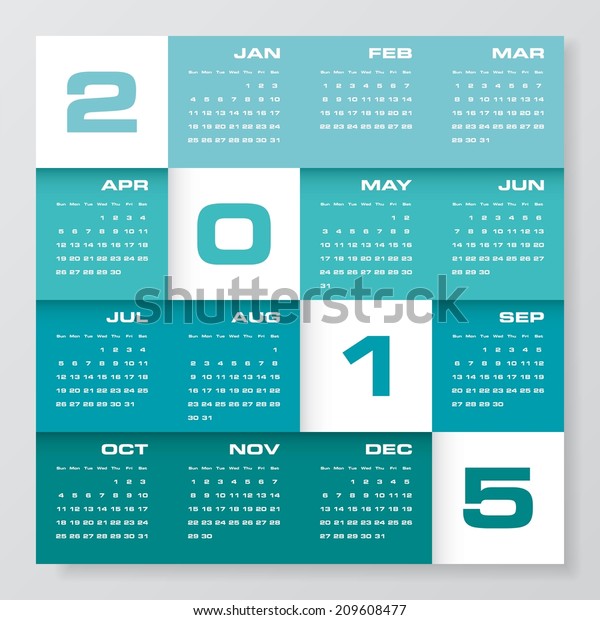 Simple Editable Vector Calendar 2015 Stock Vector (Royalty Free ... Simple Editable Vector Calendar 2015 Stock Vector (Royalty Free ...