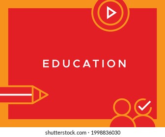 Simple Education Icon Banner Design Stock Vector (Royalty Free ...