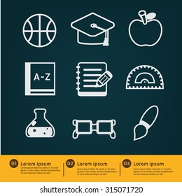 Simple Education Icons Stock Vector (Royalty Free) 315071720 | Shutterstock