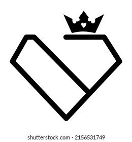 Simple Elegant Crown Diamond Design Icon Stock Vector (Royalty Free ...