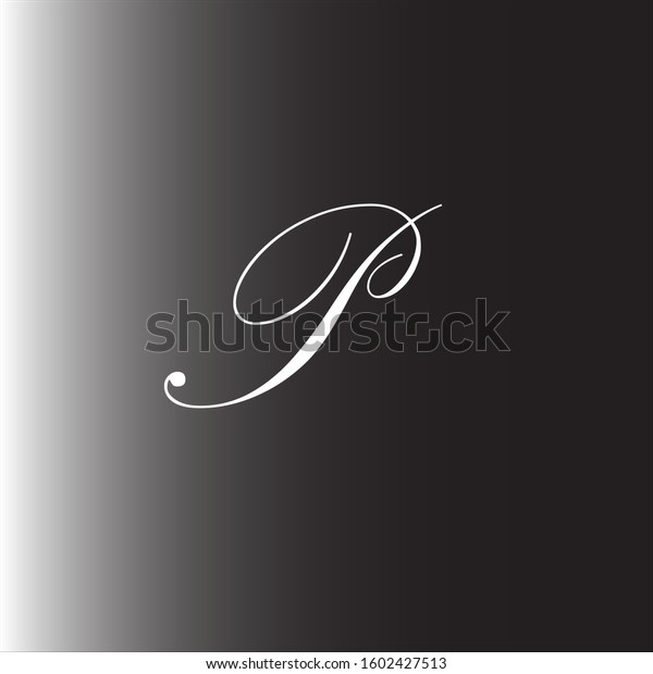 Simple Elegant Font Letter P Black Stock Vector (Royalty Free ...