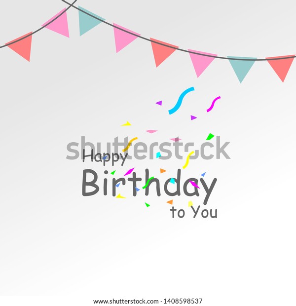 Simple Elegant Happy Birthday Template Design Stock Vector (Royalty ...