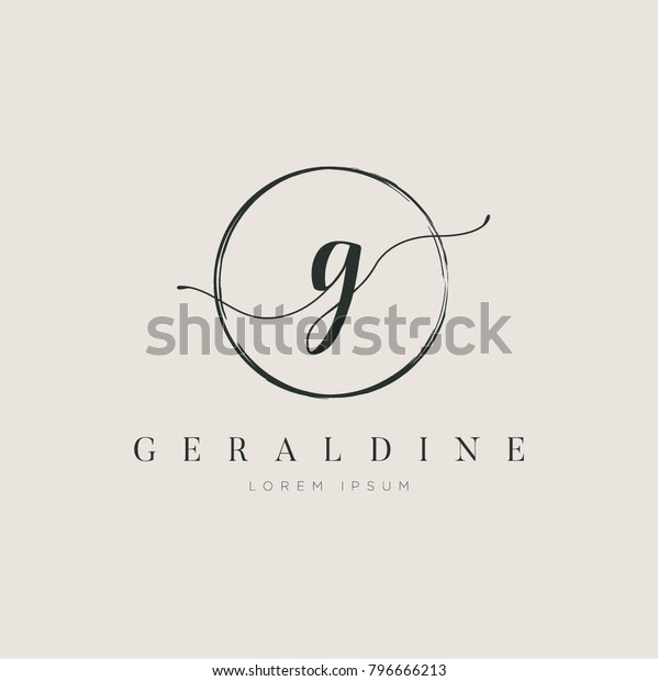 Simple Elegant Letter G Circle Brush Stock Vector (Royalty Free) 796666213
