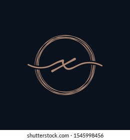 Simple Elegant Letter X Circle Handwriting Stock Vector (Royalty Free ...