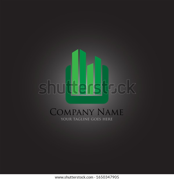 Simple Elegant Logo Growth Black Background Stock Vector (Royalty Free ...