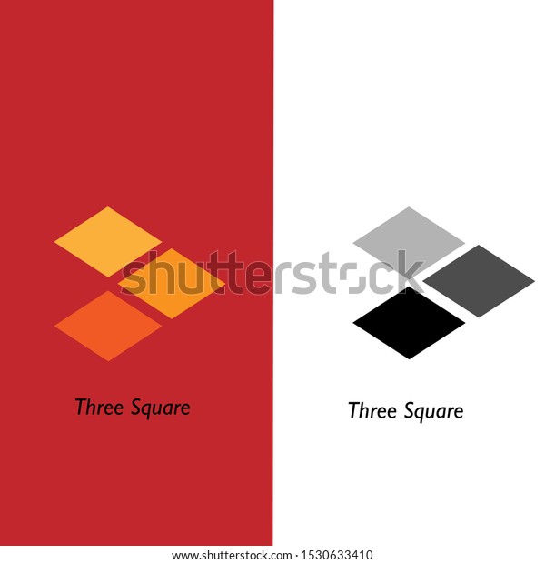 Simple Elegant Logo Three Square Stock Vector Royalty Free 1530633410