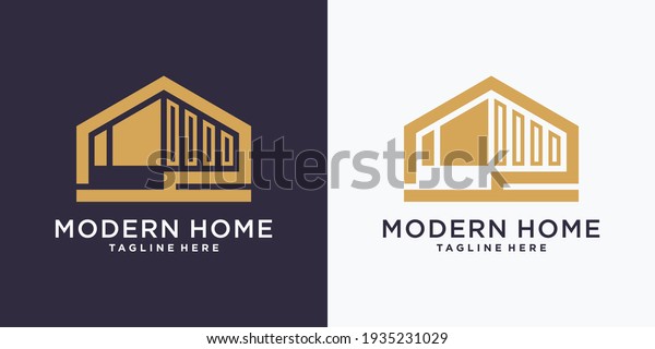 Simple Elegant Modern Home Logo Design Stock Vector (Royalty Free ...