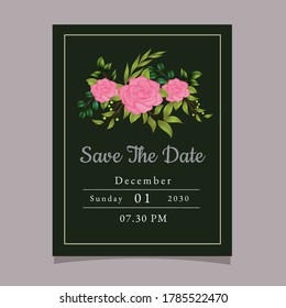 Simple Elegant Rose Cover Design Invitation Stock Vector (Royalty Free ...