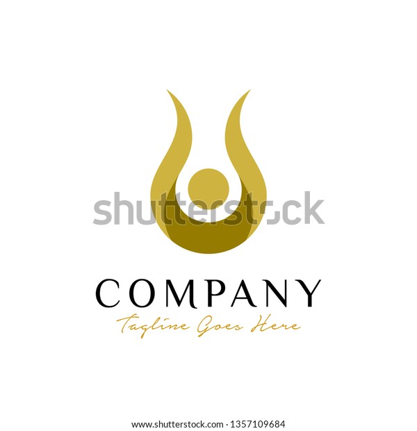 simple elegant yoga logo design vector template illustration.