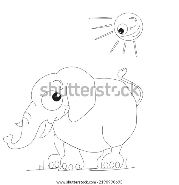 Simple Elephant Line Art Design Sample Stock Vector (Royalty Free ...