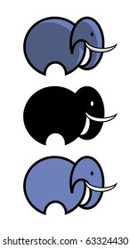 Simple Elliptical Elephant Designs Stock Vector (Royalty Free) 63324430 ...