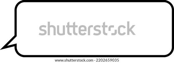 Simple Elongated Rectangle Speech Balloon Rounded Stock Vector (Royalty ...