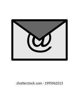 Simple Email Icon On White Background Stock Vector (Royalty Free ...