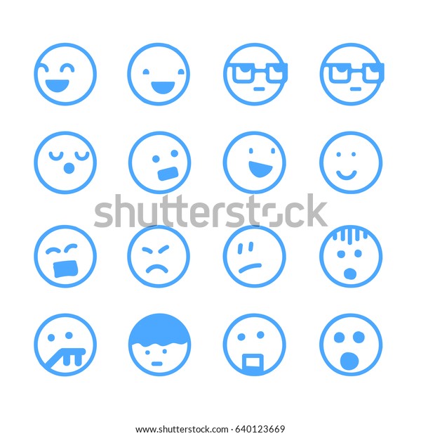 Simple Emoticons Outline Different Emotions Vector Stock Vector ...