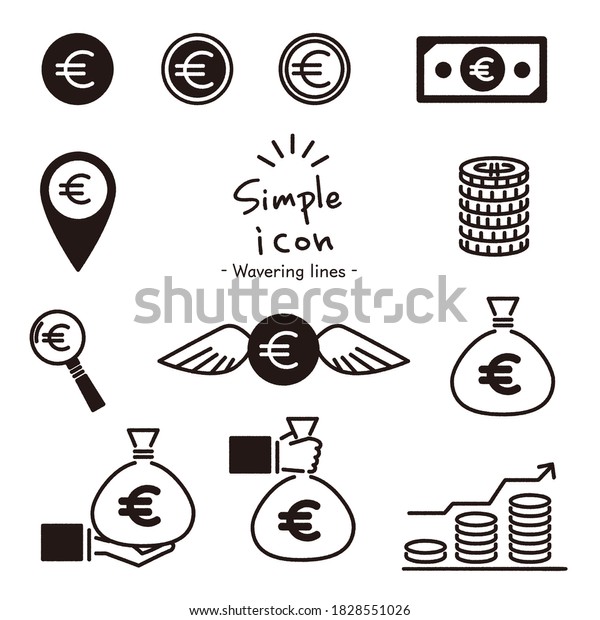 Simple Euro Icon Set Vector Illustration Stock Vector (Royalty Free ...