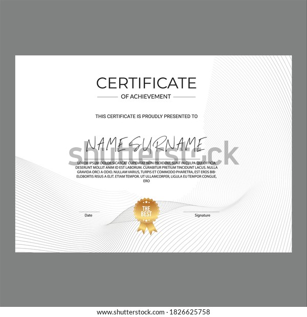 Simple Eye Catching Achievement Certificate Template Stock Vector ...