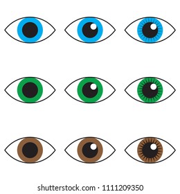 Simple Eye Designs Various Colours Stock Vector (Royalty Free ...