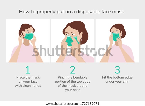Simple Face Mask Instruction Showing Step Stock Vector (Royalty Free ...